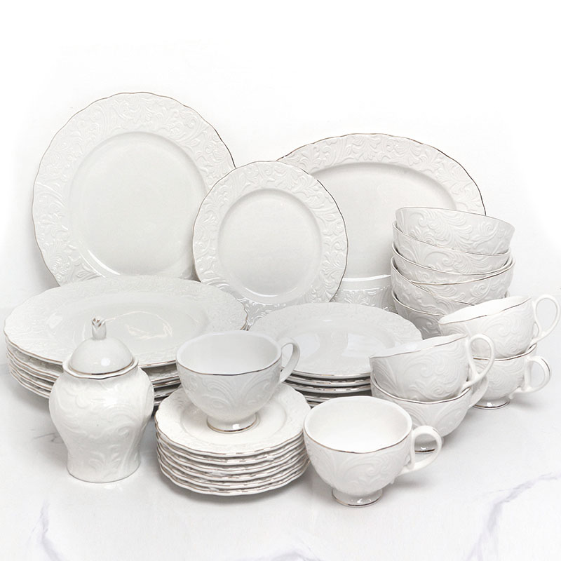 White-and-Gold-33-Piece-Ceramic-Dinnerware-Set-including-12-Piece ...